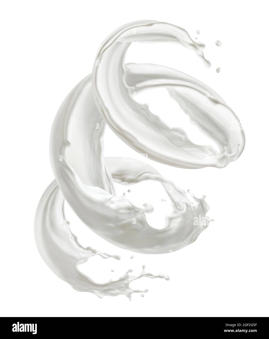 Milk splash, cream swirl isolated on white background Stock Photo - Alamy