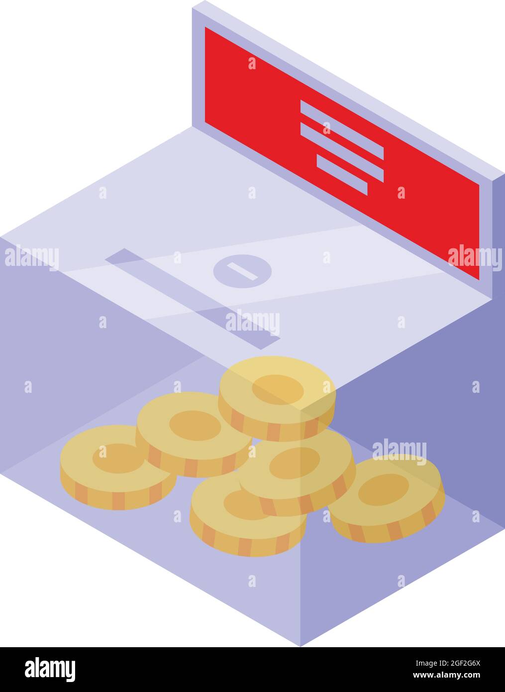 Money box support icon isometric vector. Financial help. Solidarity ...