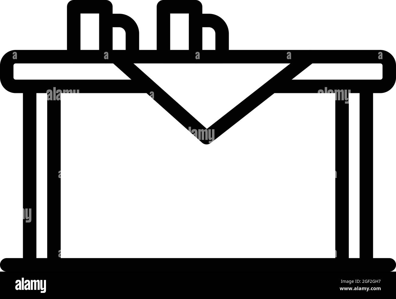 Picnic table icon outline vector. Wood bench. Outdoor furniture Stock ...