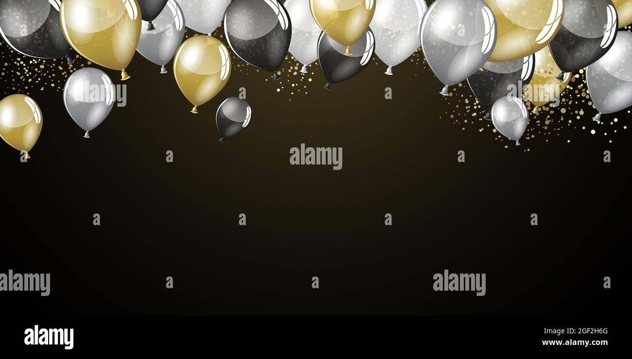 Vector gold and silver balloons festive celebration Stock Photo - Alamy