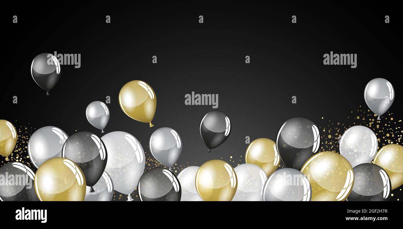 Vector gold and silver balloons festive celebration Stock Photo - Alamy