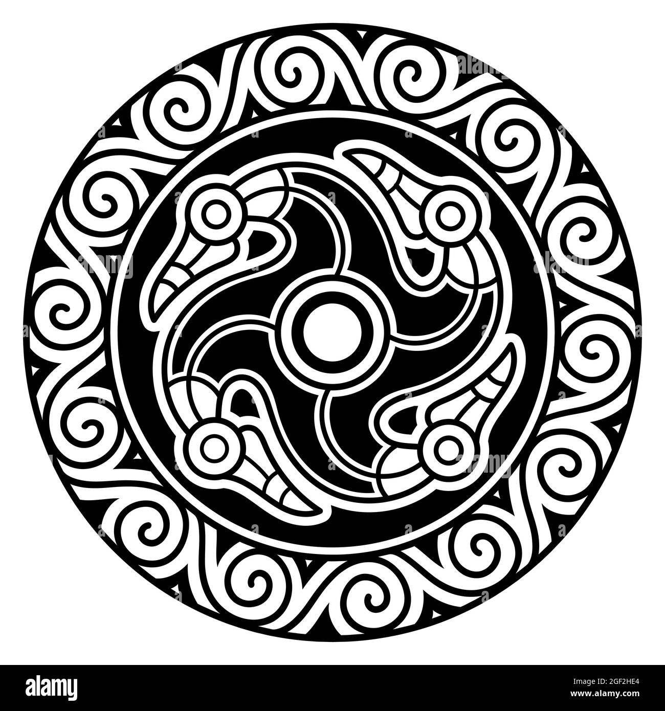 Round Celtic, Scandinavian Design, Celtic pattern Stock Vector Image ...