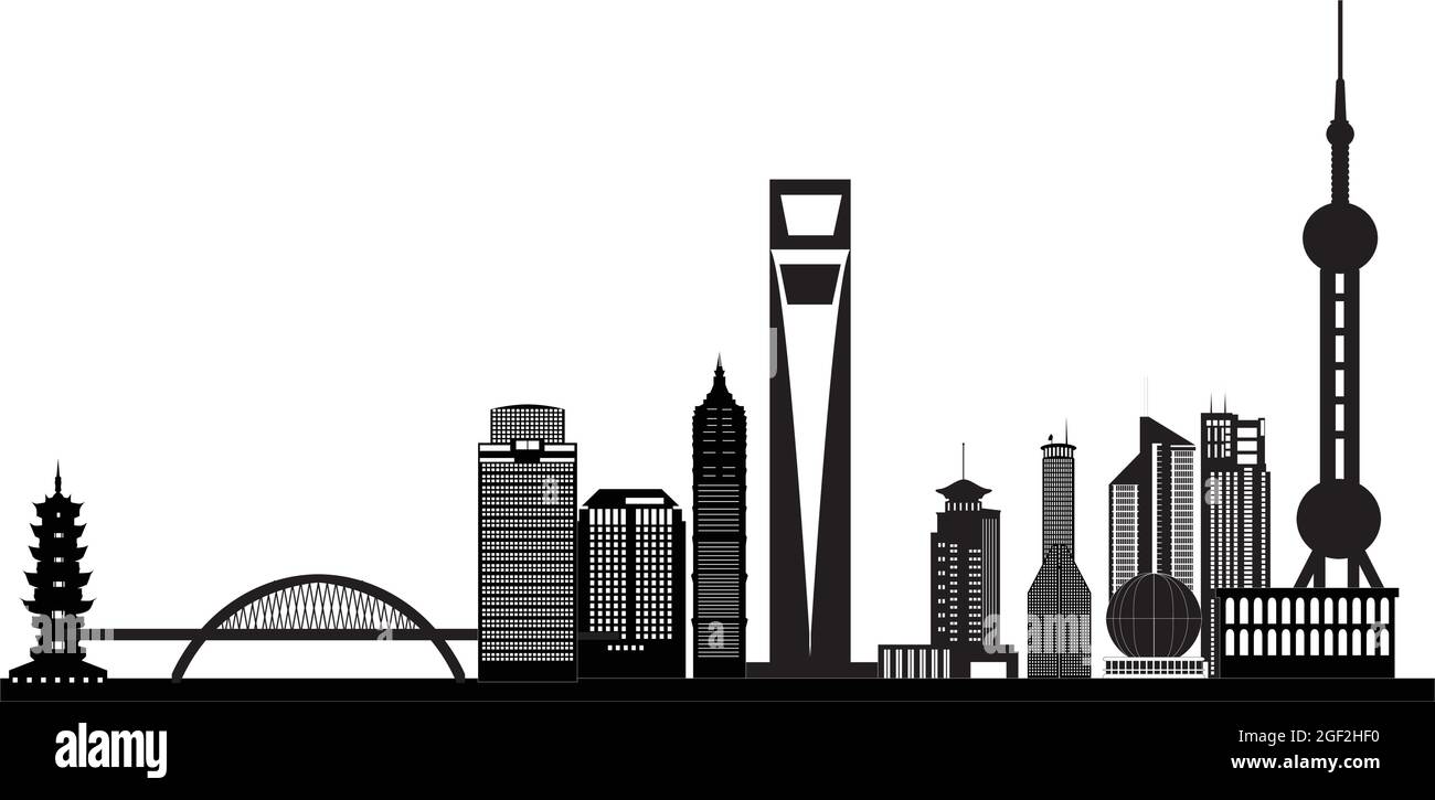 chinese city shanghai skyline Stock Vector Image & Art - Alamy