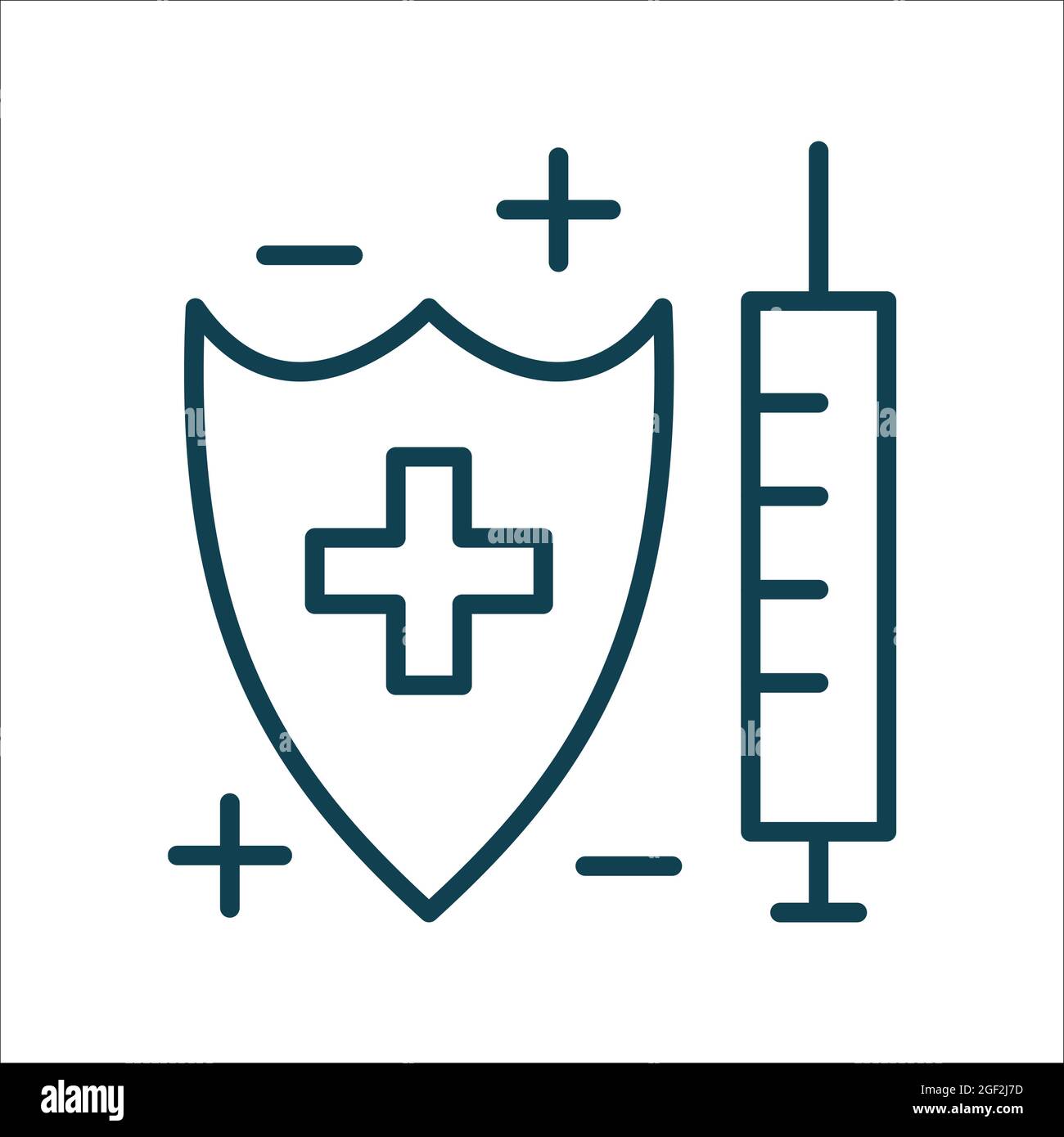 Vaccination and immunization line icon. Symbol isolated Stock Vector ...