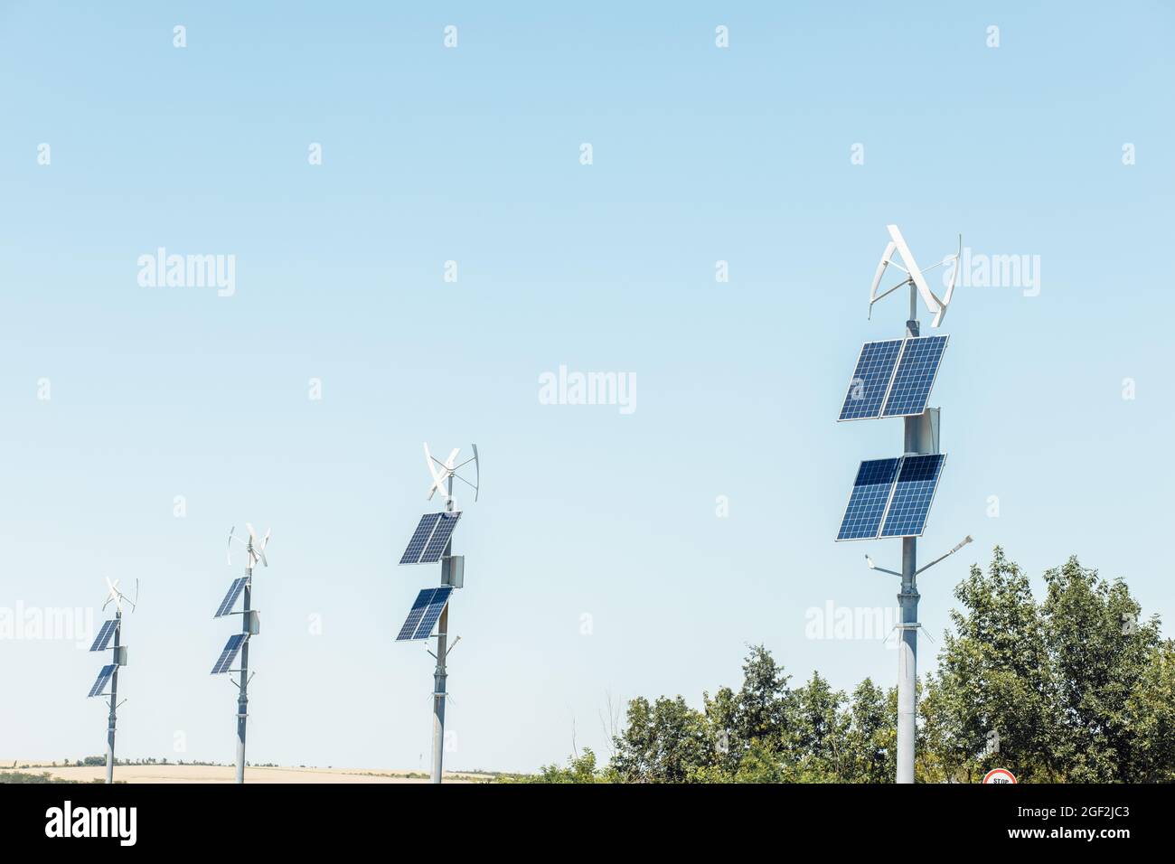 Solar panel and wind turbines, Wind turbines and solar panels, Green ...