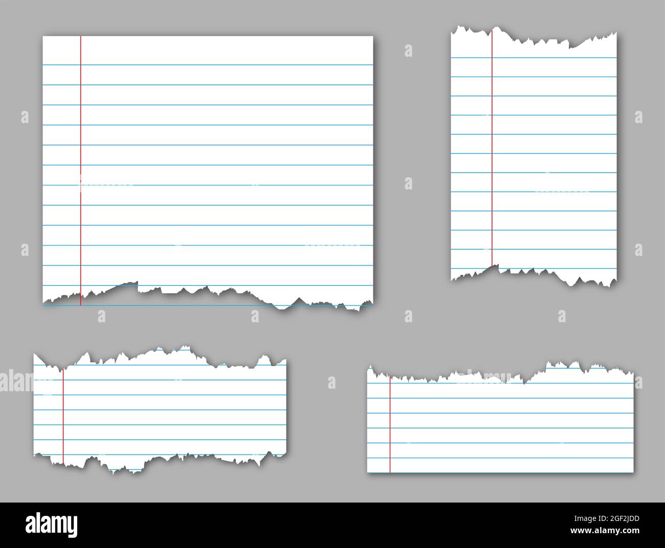 Set of vector realistic illustrations of torn sheet of paper. Vector ...