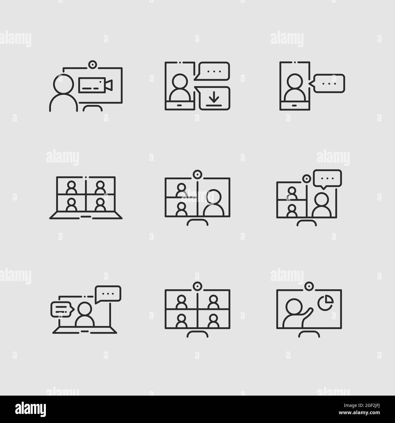 Simple set of online meeting related line Stock Vector Image & Art - Alamy