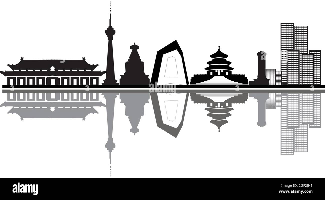 Beijing city skyline vector silhouette hi-res stock photography and ...