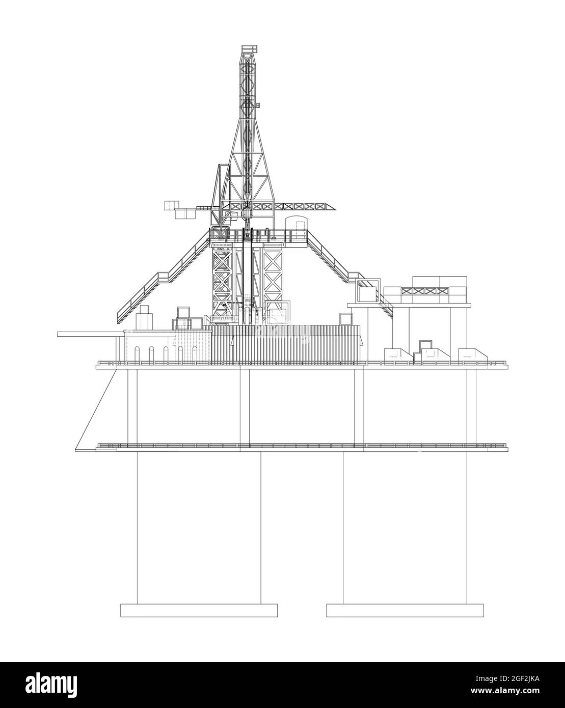 Offshore Oil Rig. Vector rendering of 3d Stock Vector Image & Art - Alamy