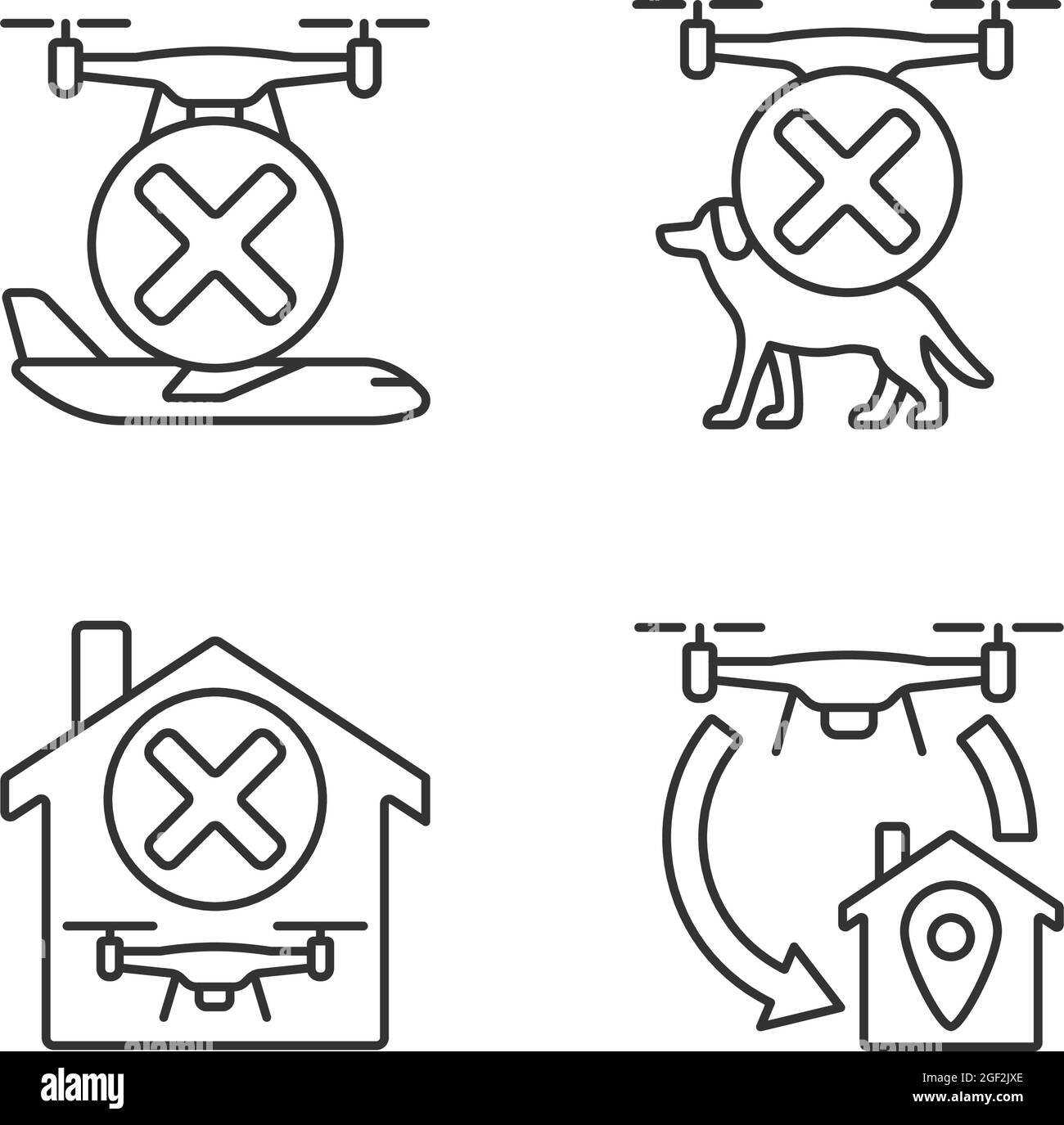 Drone instruction linear manual label icons set Stock Vector Image & Art - Alamy