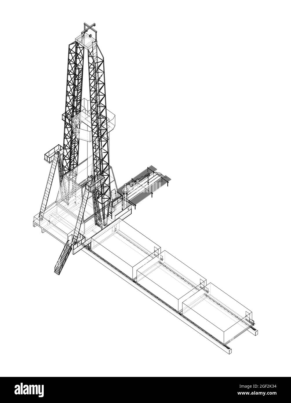 Oil rig. Orthography vector Stock Vector Image & Art - Alamy