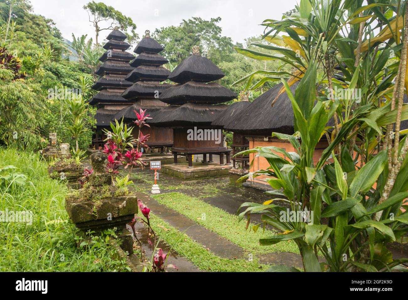 Multi-tiered shrines in the sacred Batukaru temple. Tabanan, Bali ...