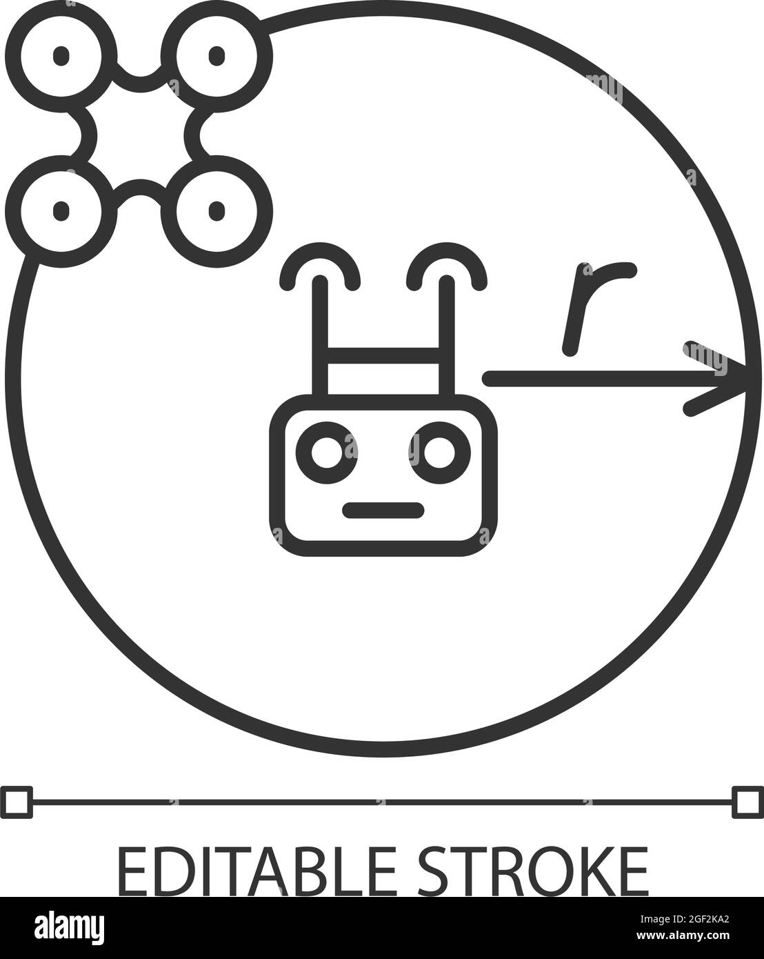 Control flight radius linear manual label icon Stock Vector Image & Art ...