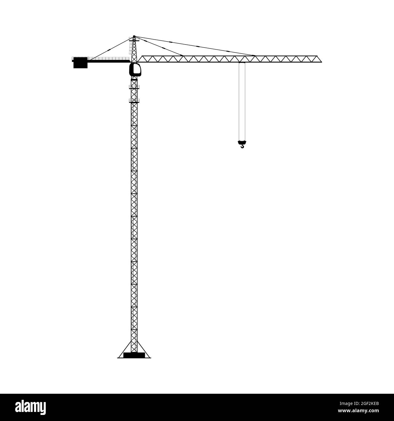 Tower crane vector icon isolated on white background. Flat vector illustration Stock Vector ...