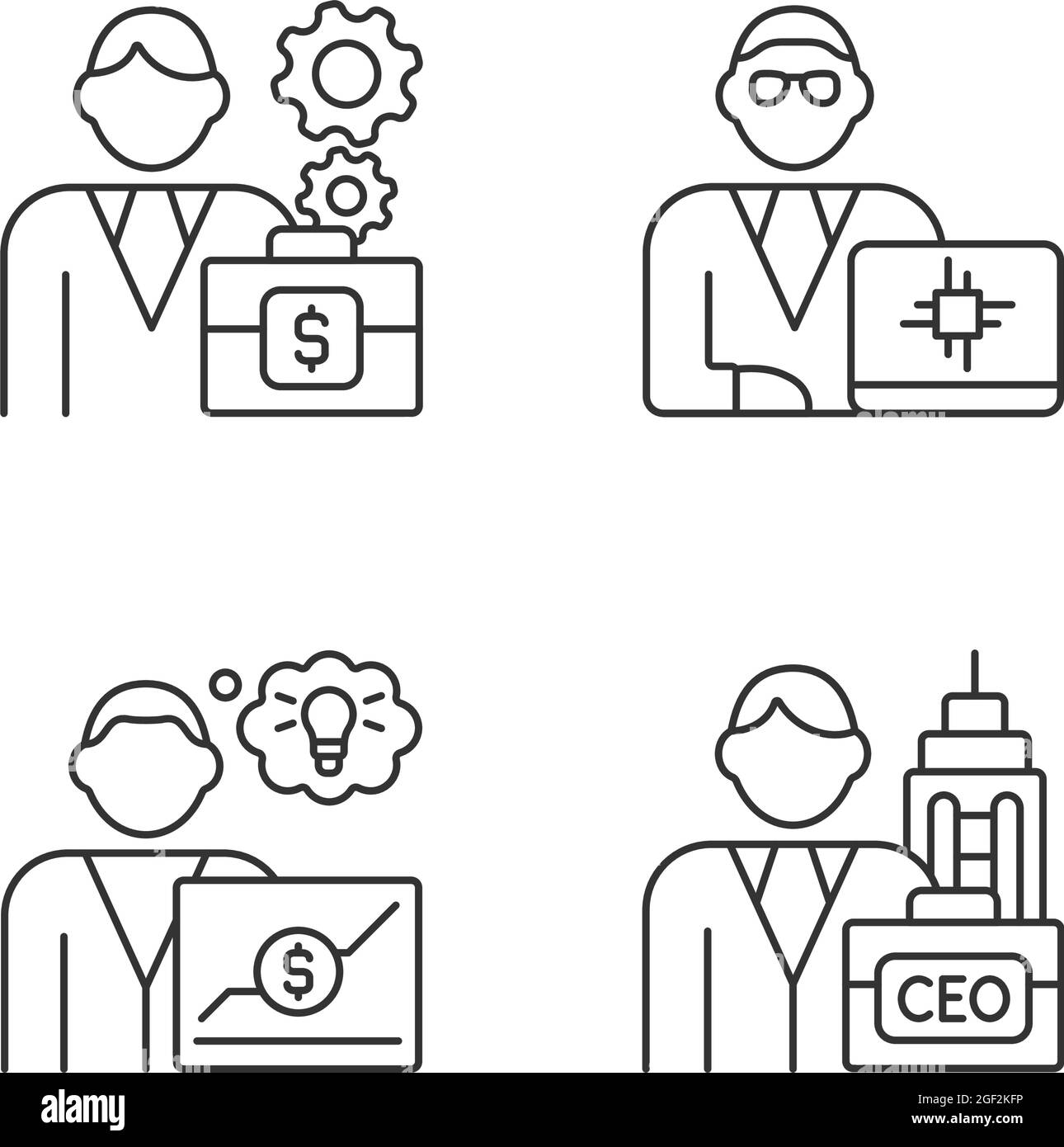 Senior executive roles RGB linear icons set Stock Vector Image & Art ...
