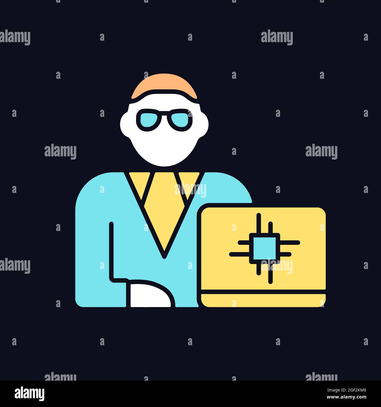Chief technology officer RGB color icon for dark theme Stock Vector ...