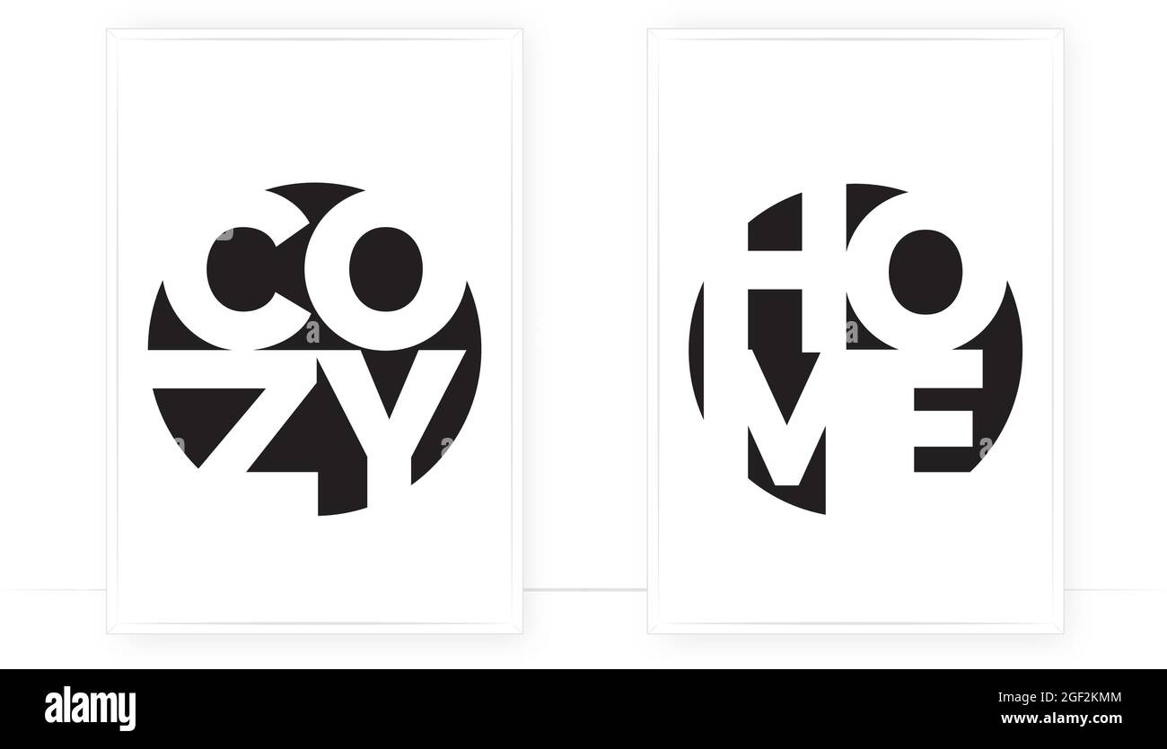 Cozy home, vector. Wording design, lettering. Modern scandinavian ...