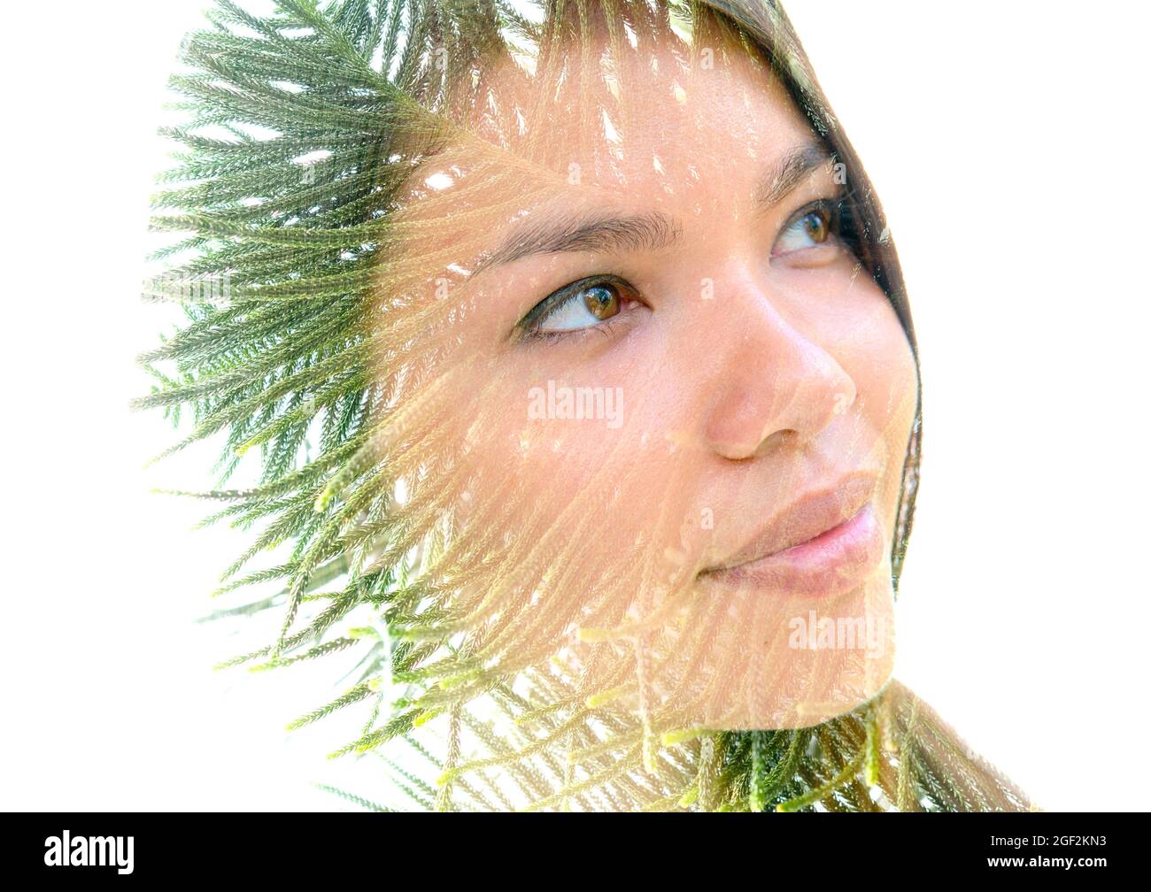 Thoughtful young woman admiring nature Stock Photo - Alamy