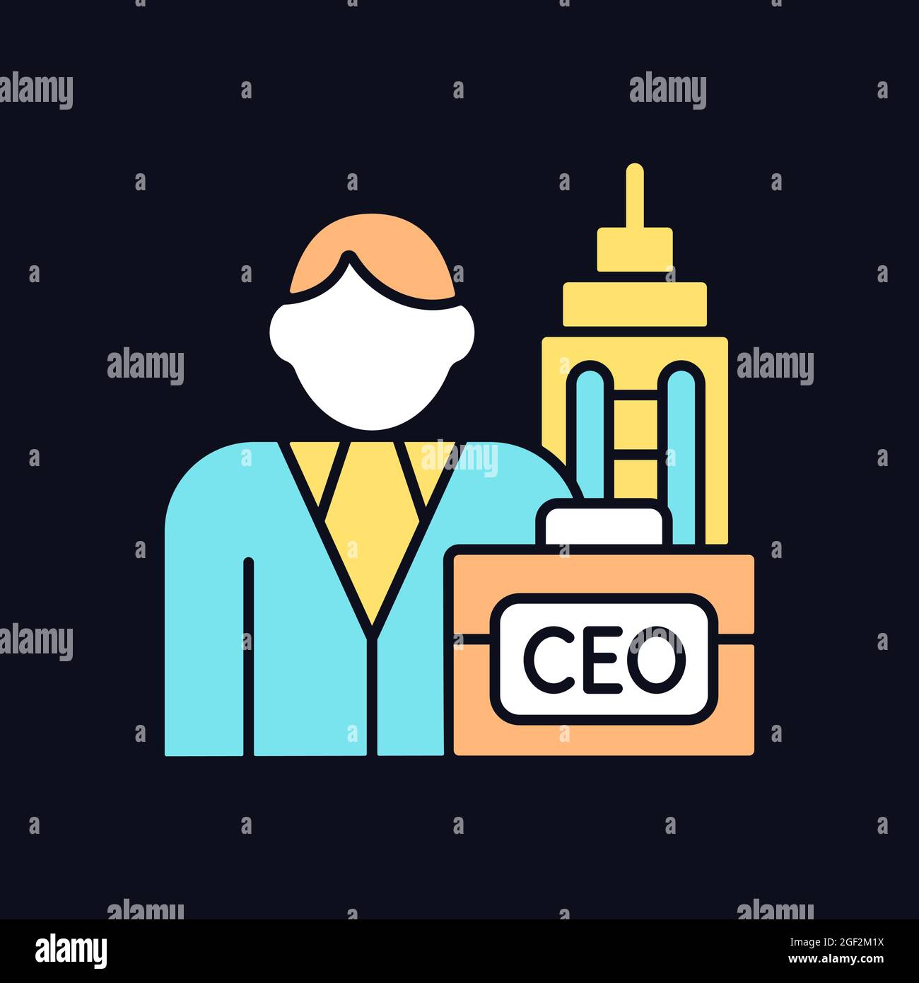 Chief executive RGB color icon for dark theme Stock Vector Image & Art ...