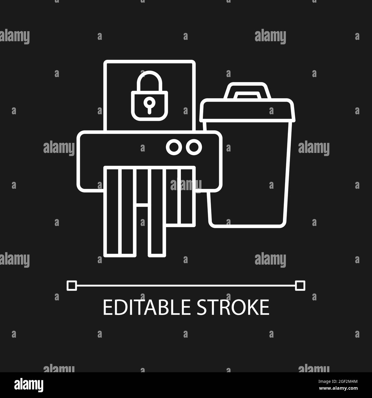 Sensitive information disposal white linear icon for dark theme Stock ...