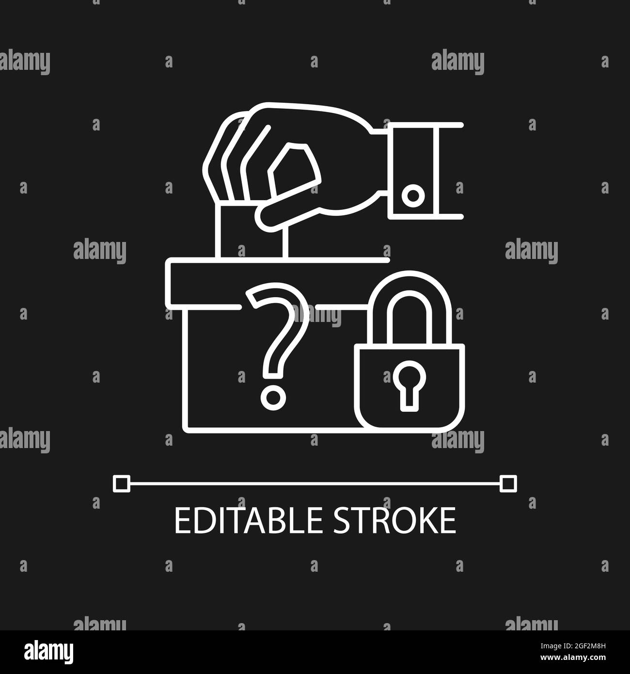 Protect political affiliation white linear icon for dark theme Stock ...