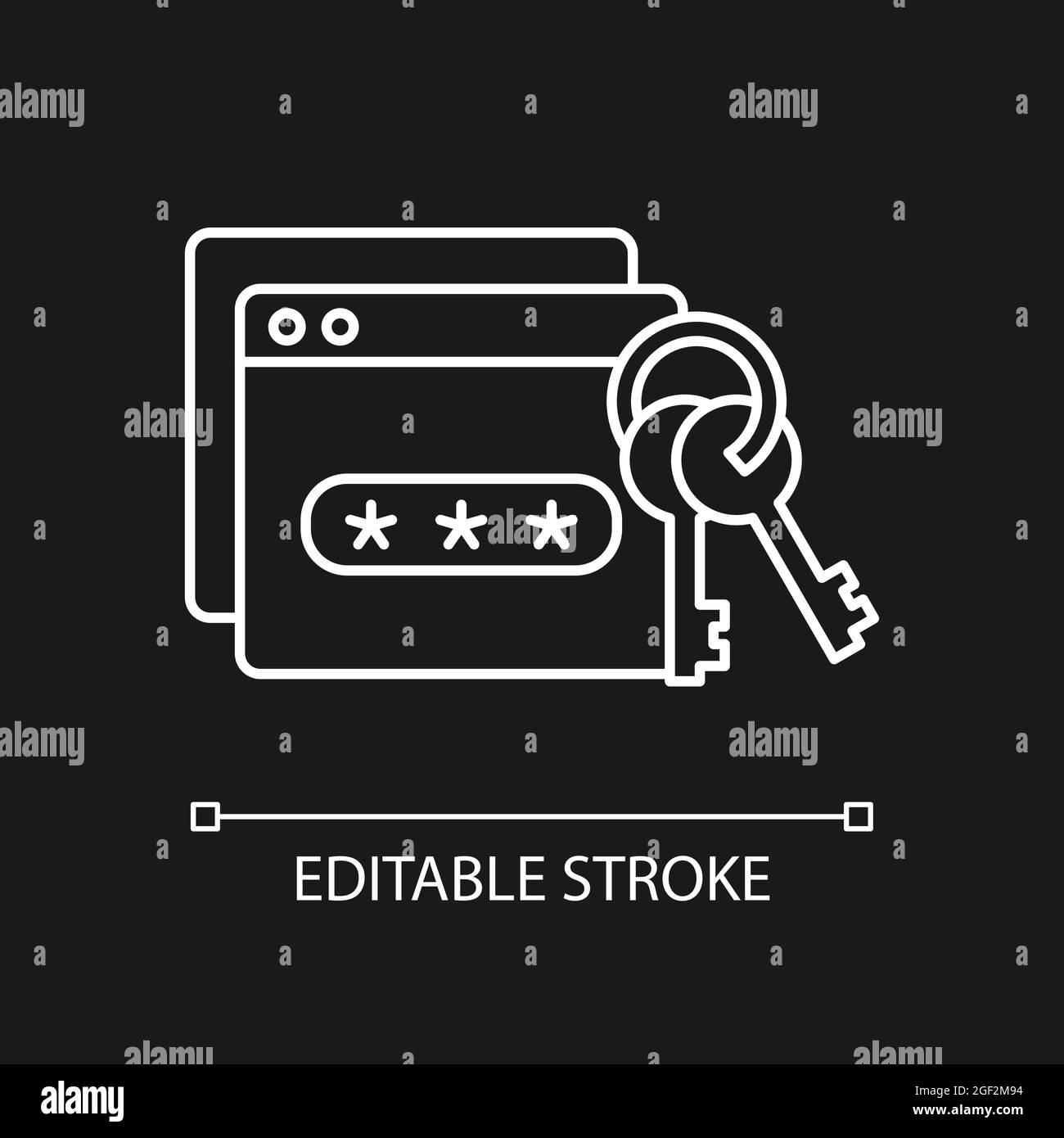 Password management white linear icon for dark theme Stock Vector Image ...