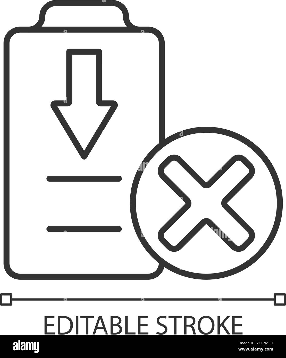 Dont fully drain batteries linear manual label icon Stock Vector Image ...