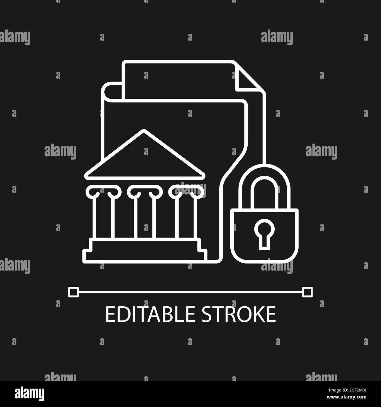 Classified information white linear icon for dark theme Stock Vector ...