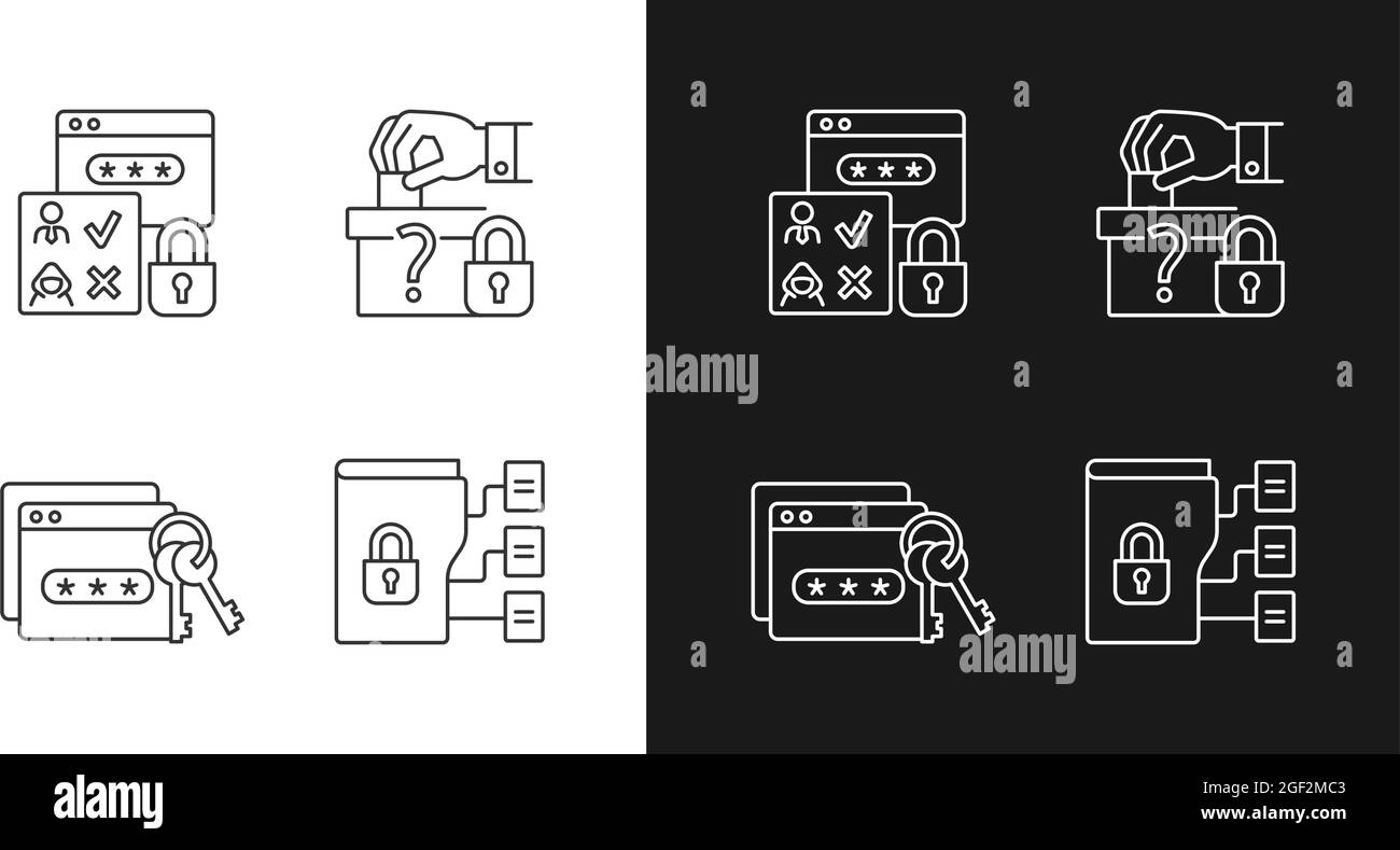 Data sensitivity linear icons set for dark and light mode Stock Vector ...