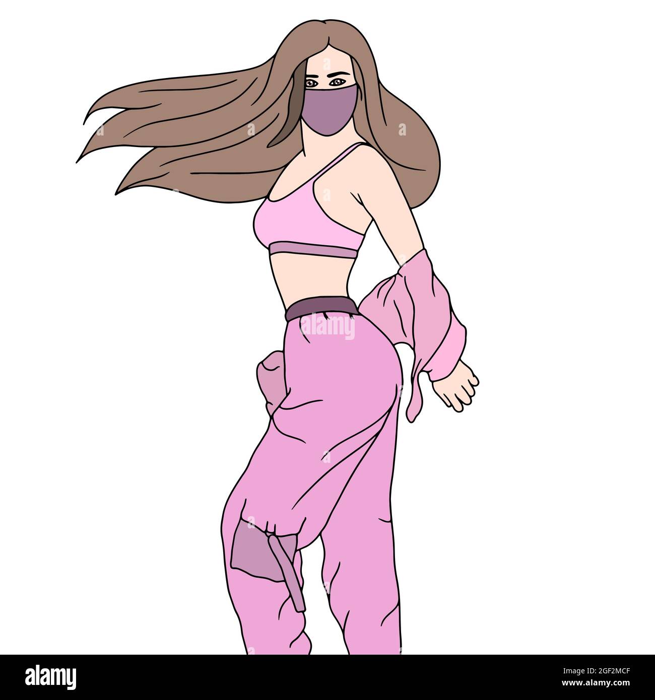 Sporty girl in mask hi-res stock photography and images - Alamy