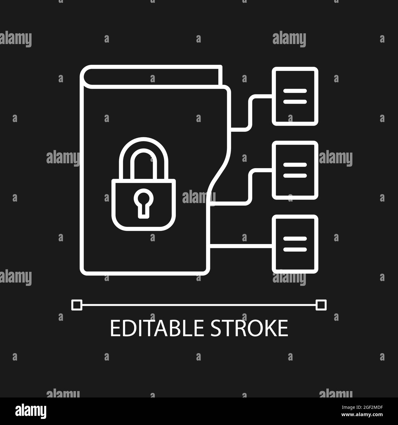 Data classification white linear icon for dark theme Stock Vector Image ...
