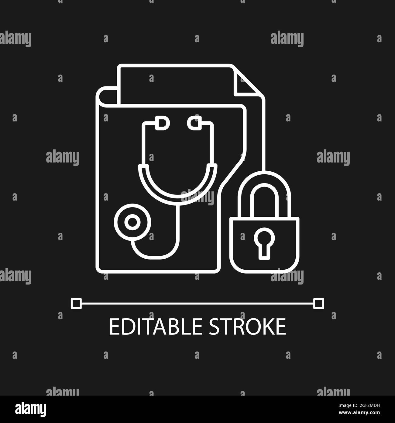 Protected health information white linear icon for dark theme Stock ...