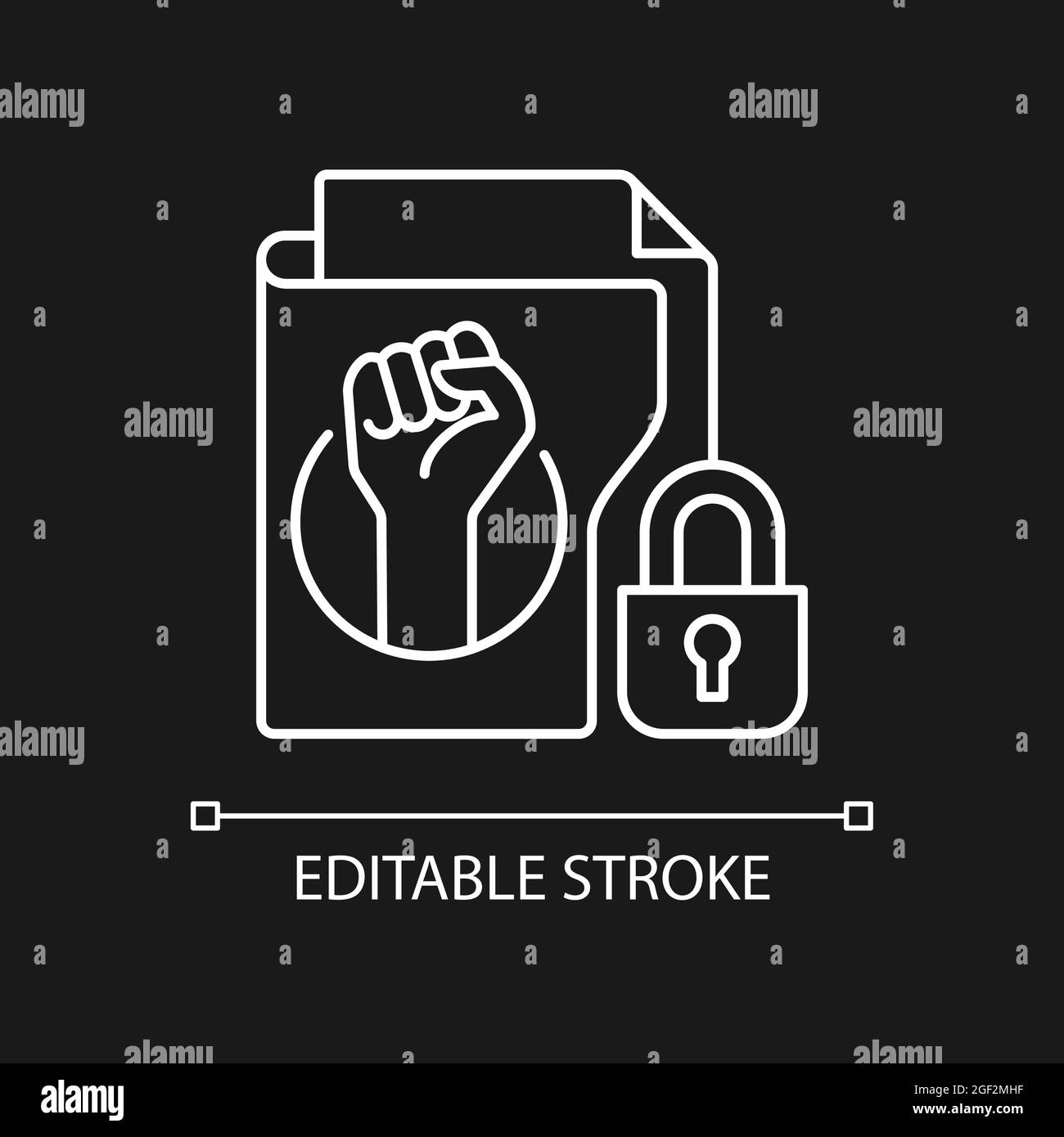Trade union membership white linear icon for dark theme Stock Vector ...
