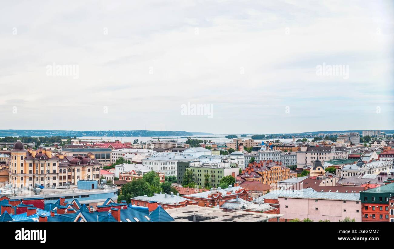Panorama of Kazan, Russia. Rooftops and the Volga River Stock Photo - Alamy