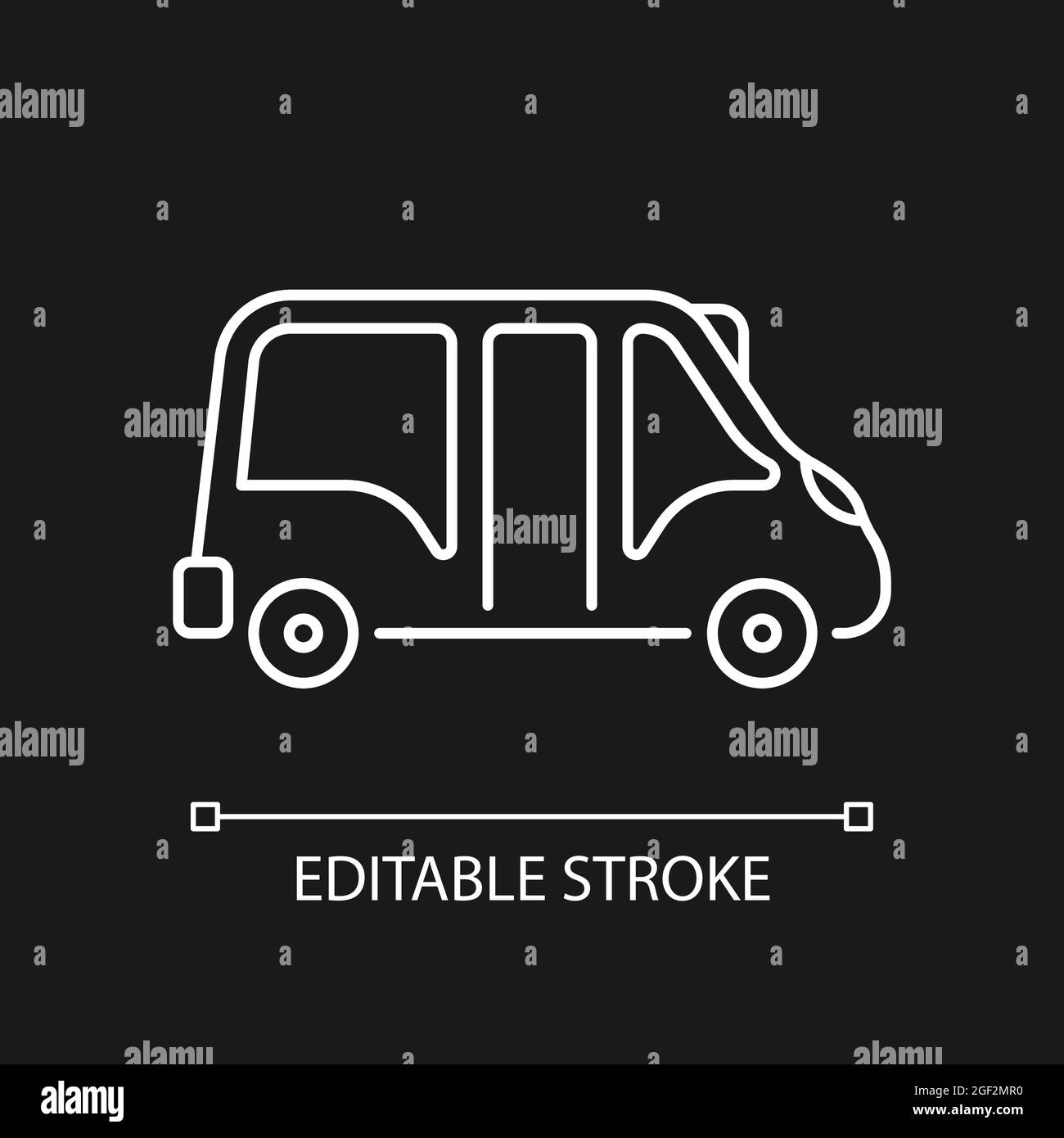 Minibus white linear icon for dark theme Stock Vector Image & Art - Alamy