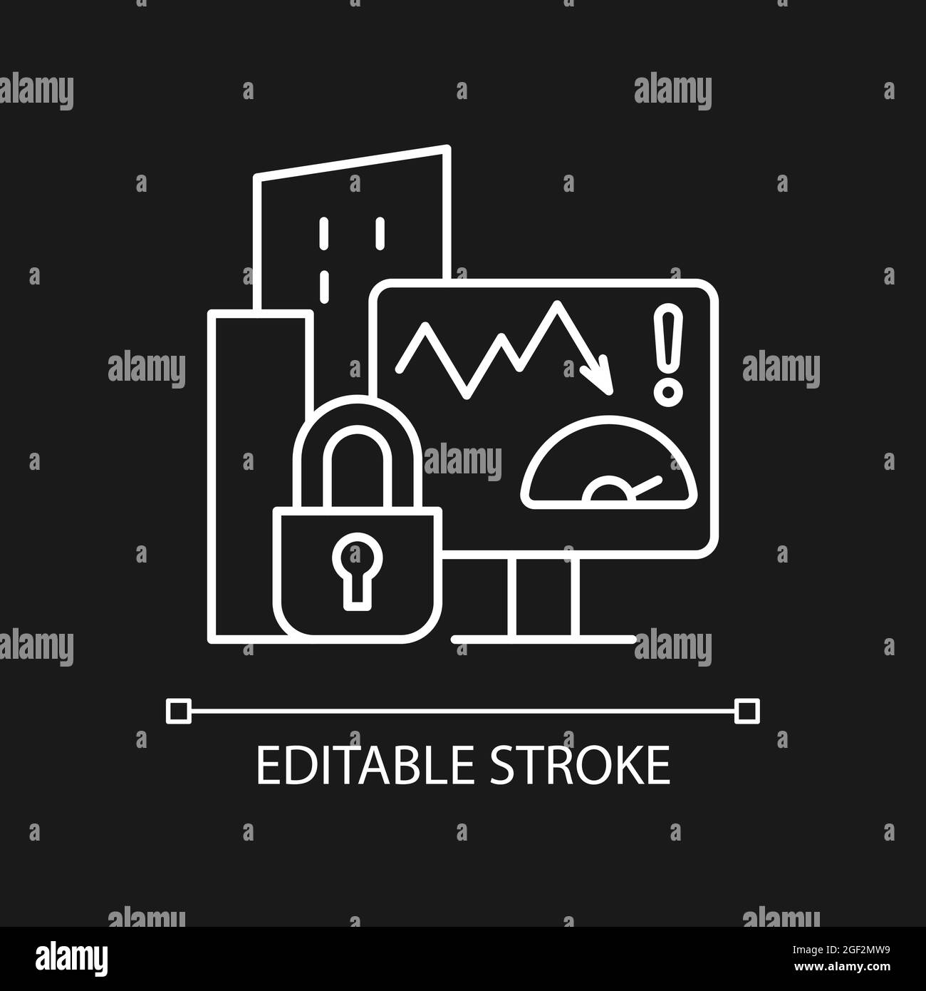 Company risk scoring privacy white linear icon for dark theme Stock ...