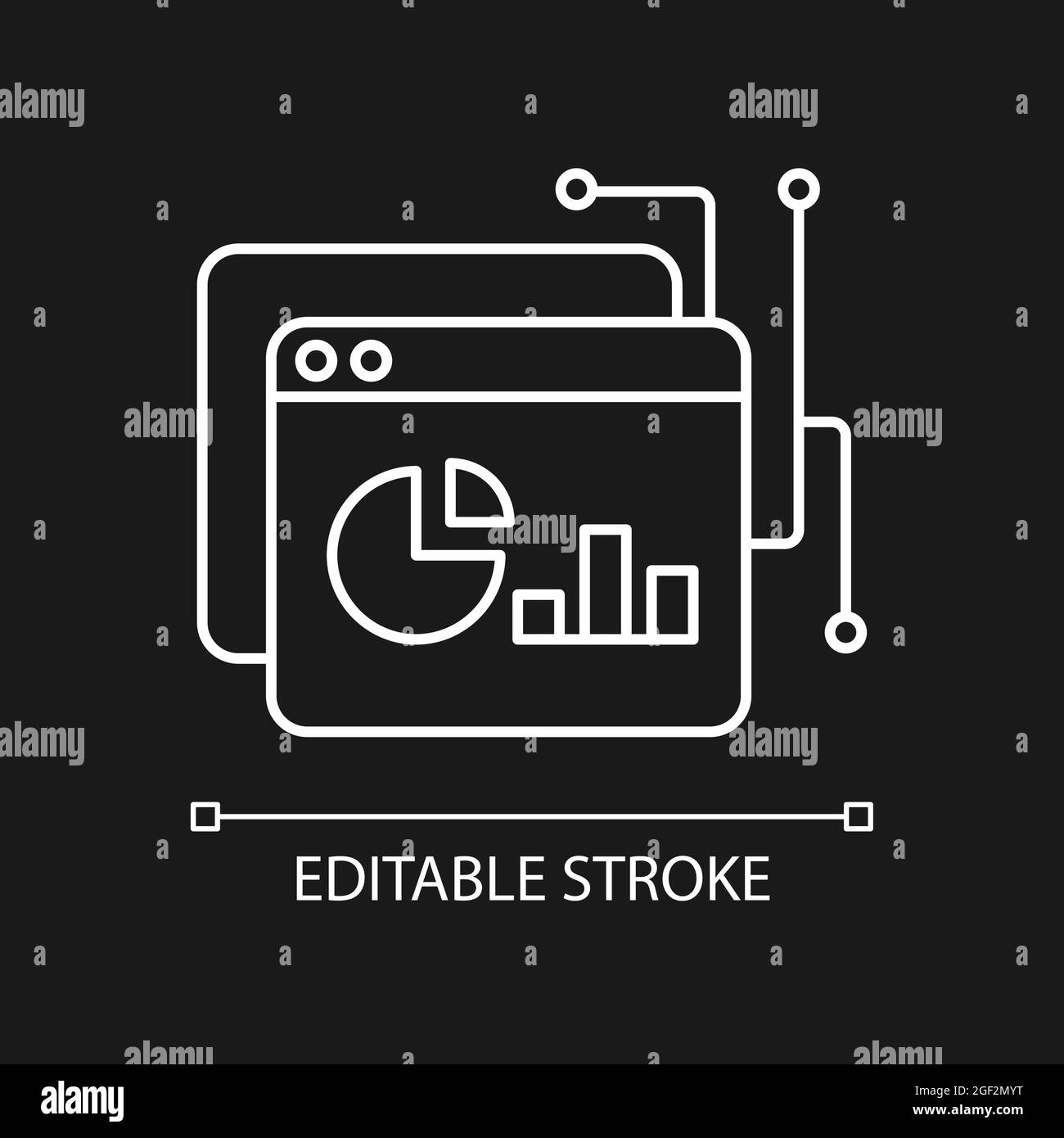 Data intelligence platform white linear icon for dark theme Stock ...