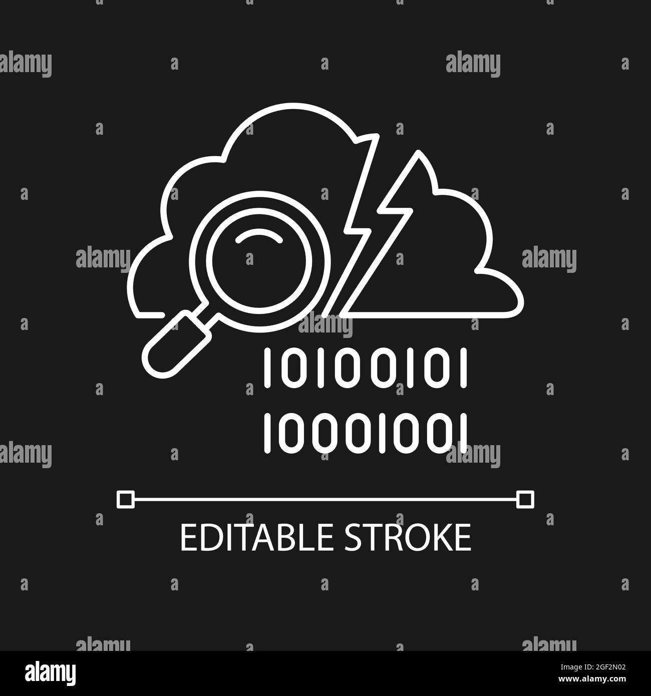 Data breach detection white linear icon for dark theme Stock Vector ...