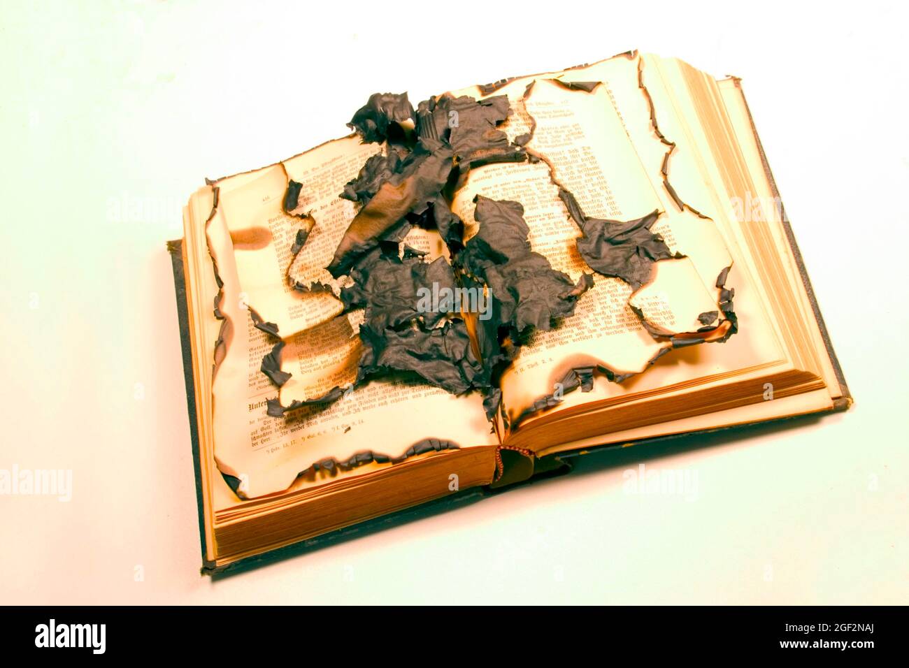 open burned book Stock Photo - Alamy