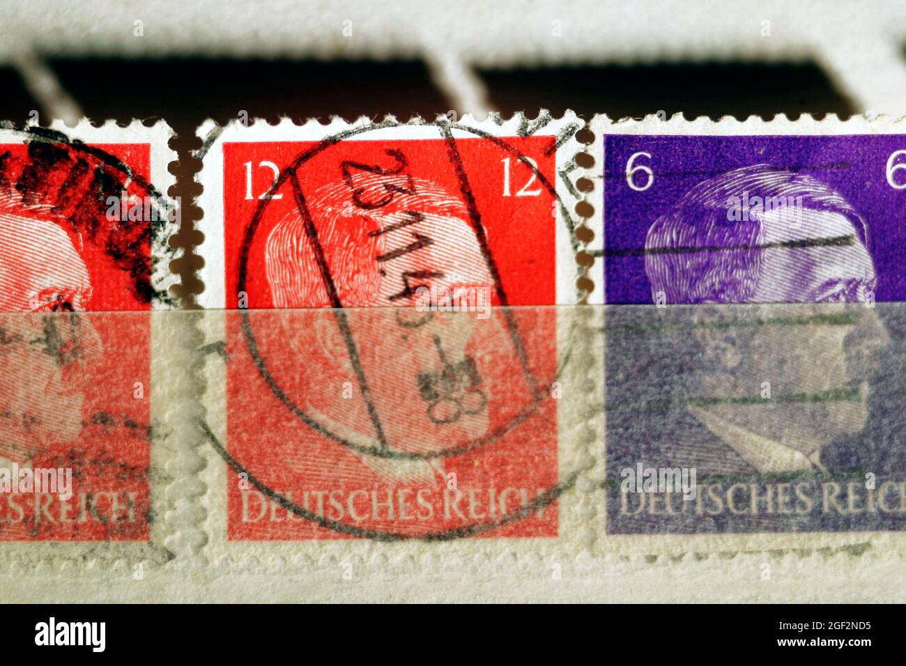 collected Adolf Hitler stamps in a stamp collection Stock Photo - Alamy