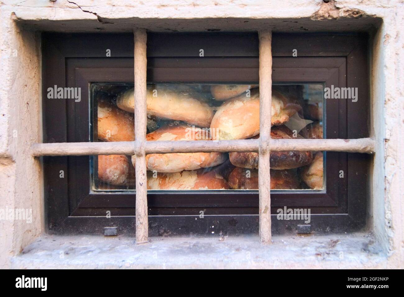 bread behind a window of a bakery, Austria Stock Photo - Alamy