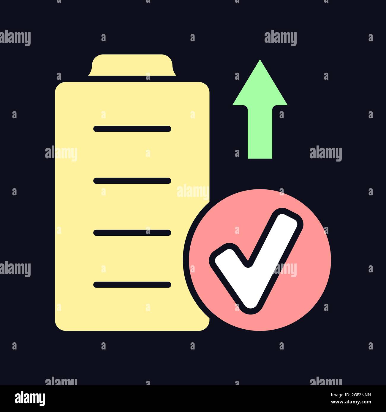 Fly with charged battery RGB color manual label icon for dark theme ...