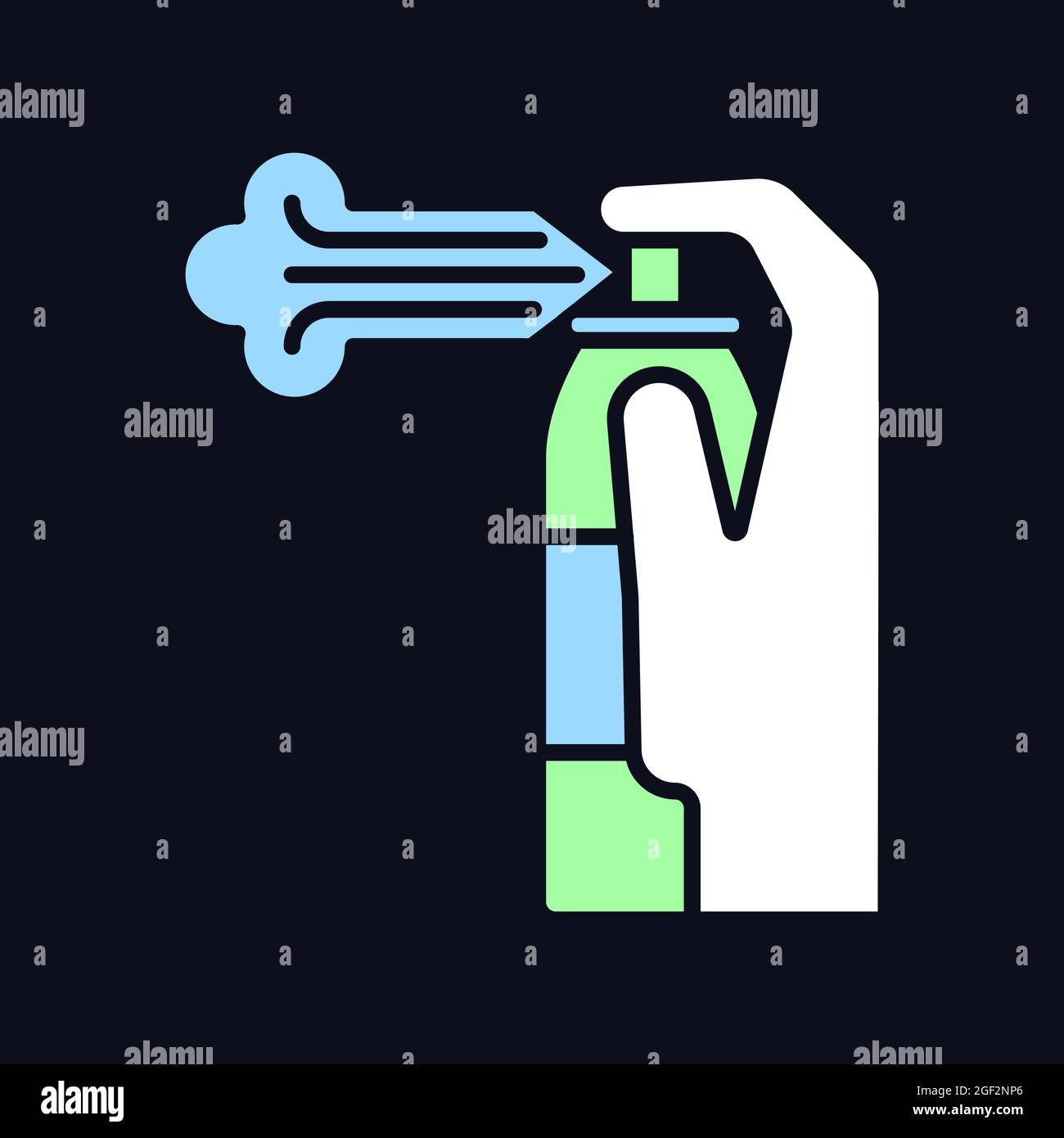 Compressed air cleaner RGB color manual label icon for dark theme Stock ...