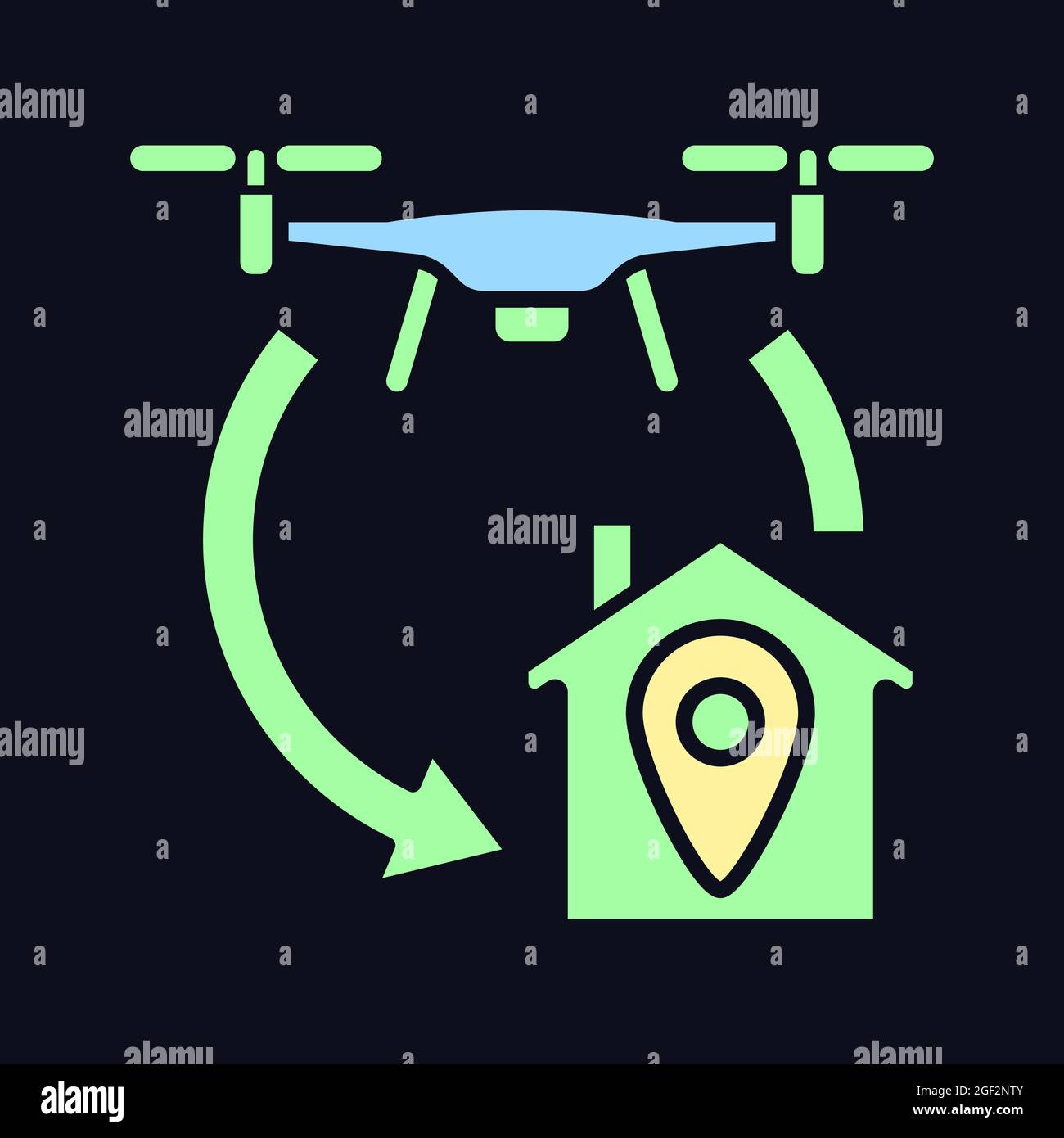 Return to home function RGB color manual label icon for dark theme ...