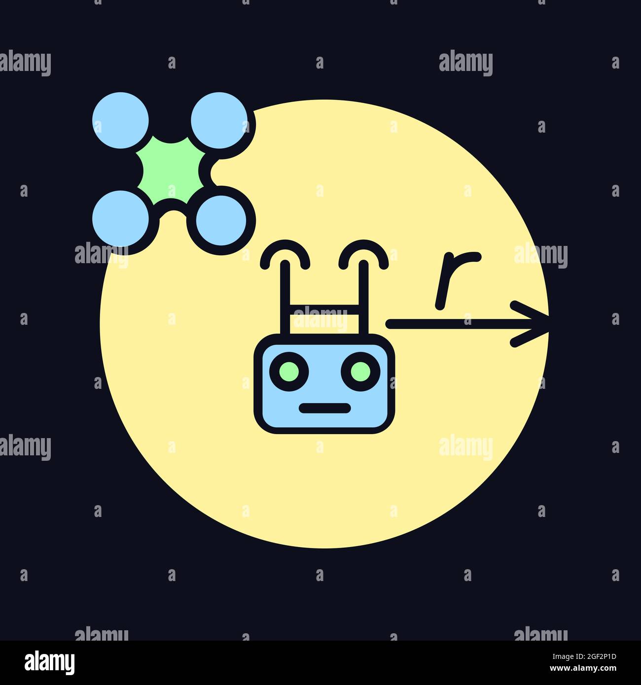 Control flight radius RGB color manual label icon for dark theme Stock Vector Image & Art - Alamy