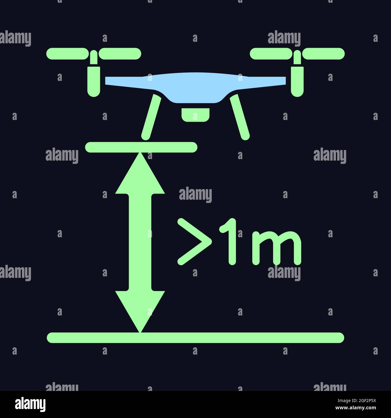 Minimum flight height RGB color manual label icon for dark theme Stock ...