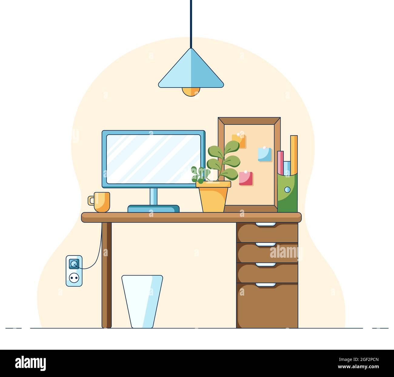 Tablet computer on workplace Stock Vector Images - Alamy