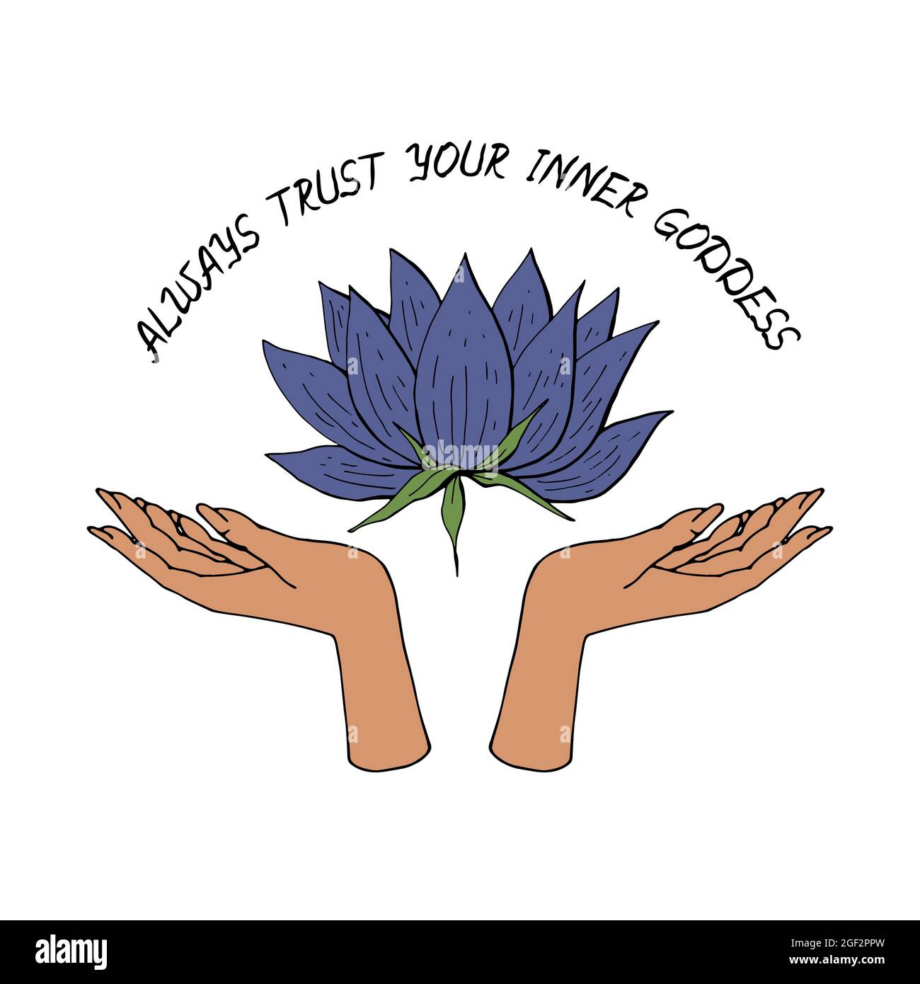 Vintage Gold and Black Mystic Hands holding lotus flower with lettering ...