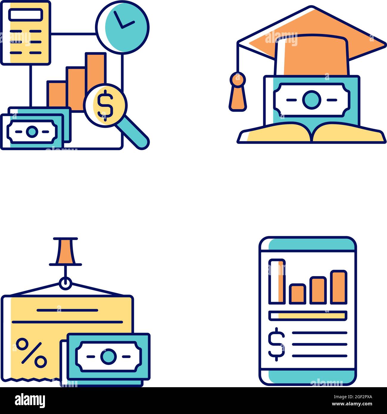 Investment RGB color icons set Stock Vector Image & Art - Alamy