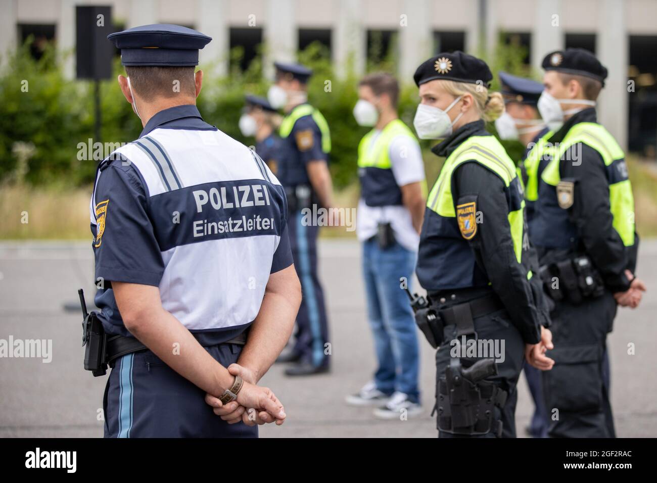Nuremberg, Germany. 23rd Aug, 2021. Police officers present new ...